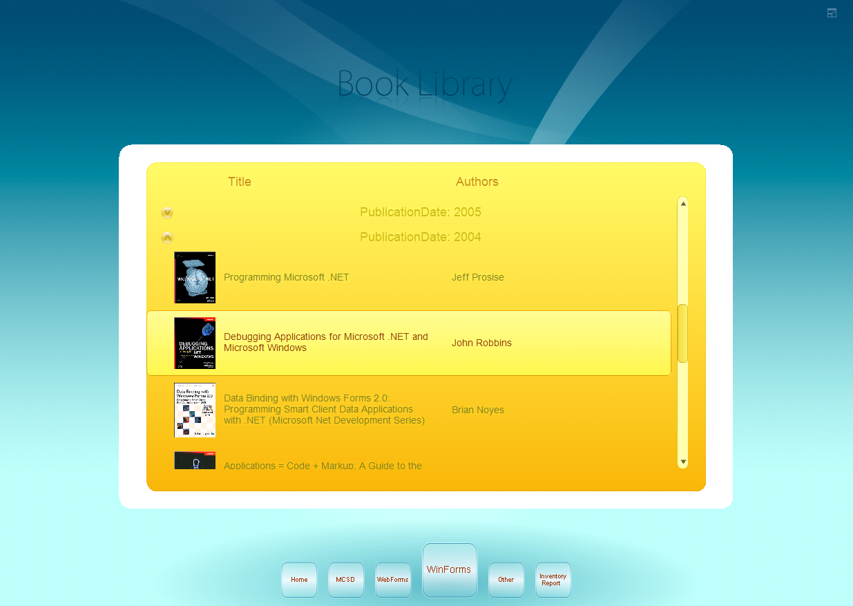 Bookstore Kiosk Demo Winforms With Wpf Flavor In Ui For Winforms General And Integration