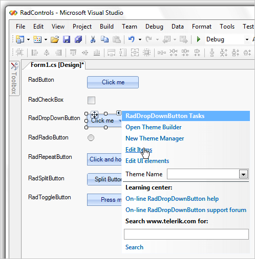 Winforms Buttons Splitter Check Box Radio And Repeat Buttons For Windows Forms Telerik