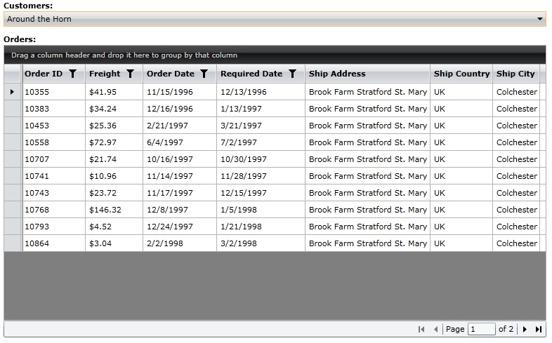 Using Dropdown To Populate Gridview Telerik Forums