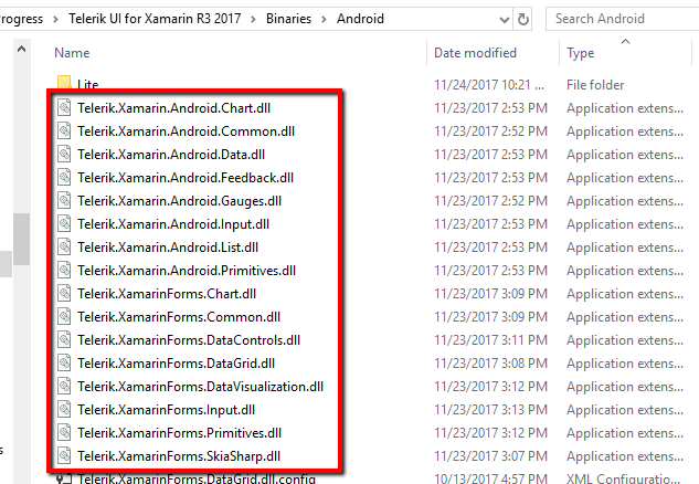 How To Manually Add Assemblies For Telerik Ui For Xamarin R3 2017 In Ui For Xamarin Telerik