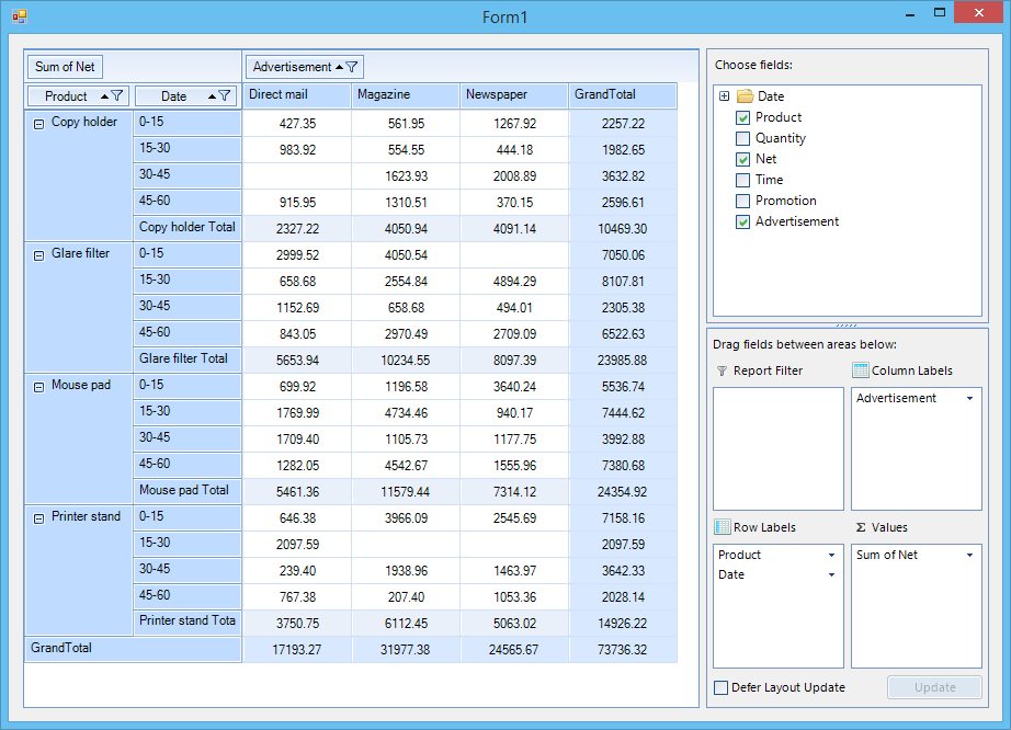 Custom Date Aggregate In Ui For Winforms Pivotgrid And Pivotfieldlist