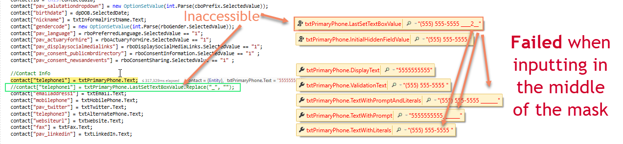 Radmaskedtextbox How To Input Values In The Middle Of The Mask In Ui For Aspnet Ajax Input