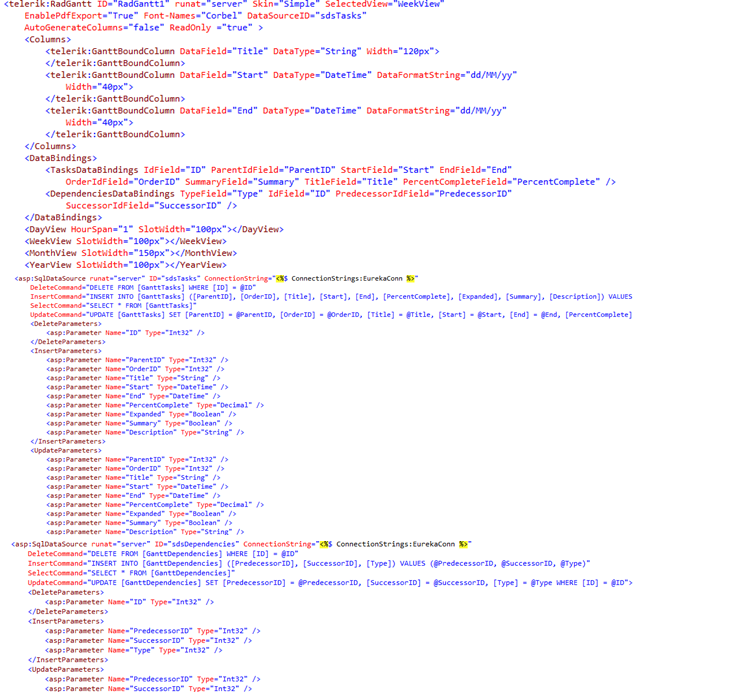 Gantt Chart Wont Bind In Ui For Aspnet Ajax Gantt Telerik Forums