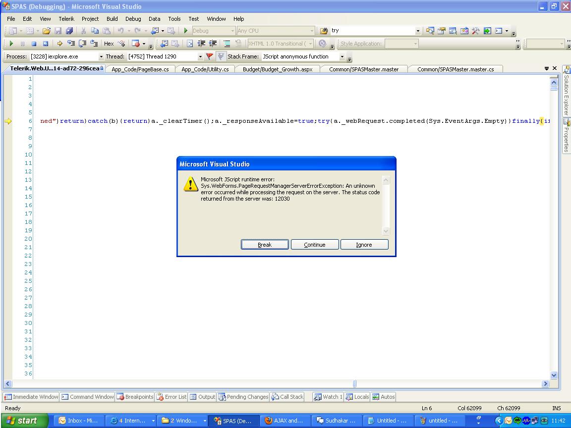 Sys Webforms Pagerequestmanagerservererrorexception In Ui For Asp