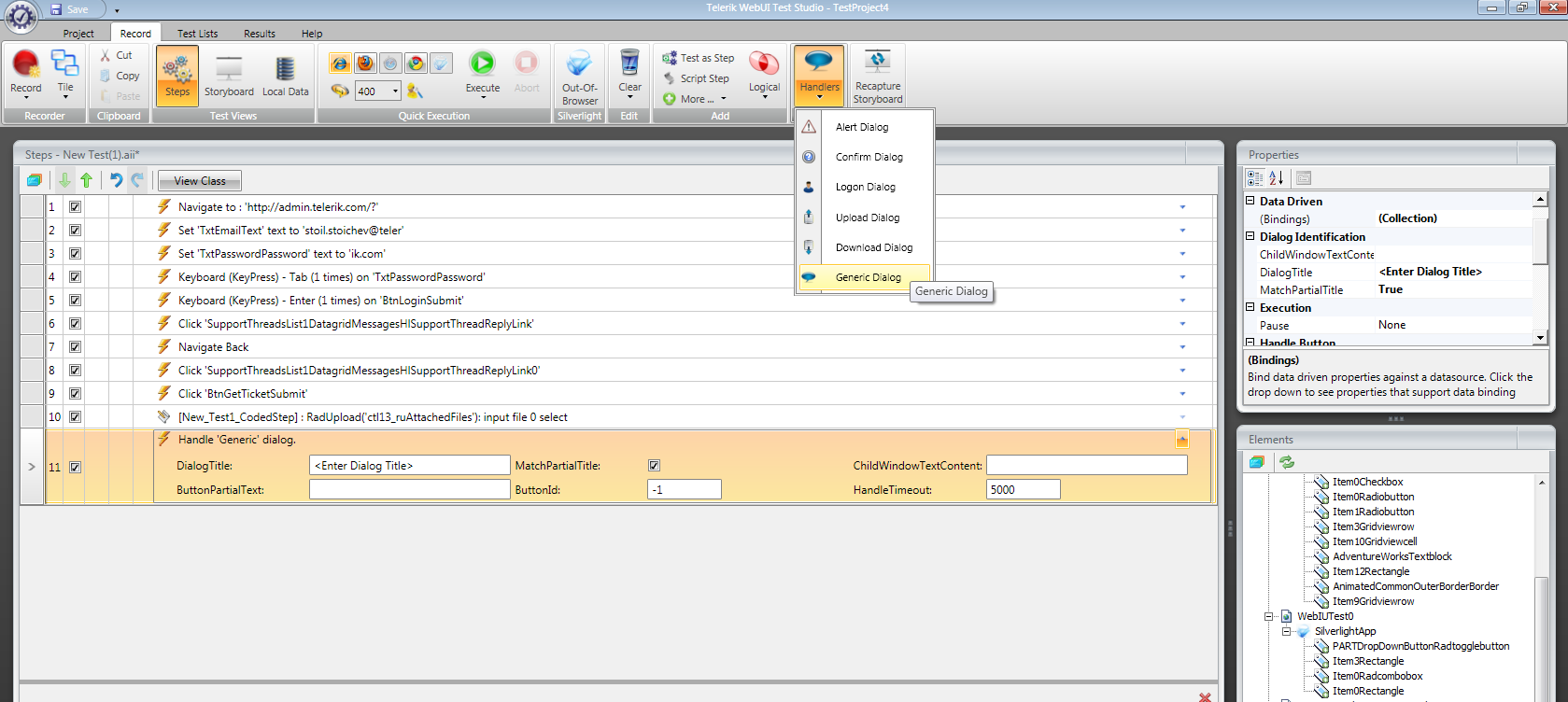 Arguments In Generic Dialog In Testing Framework Testing Framework Telerik Forums 8050