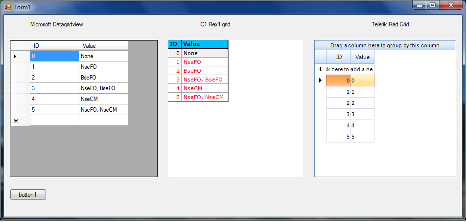 Datatype Of Enum And Display In Grid In Ui For Winforms Gridview