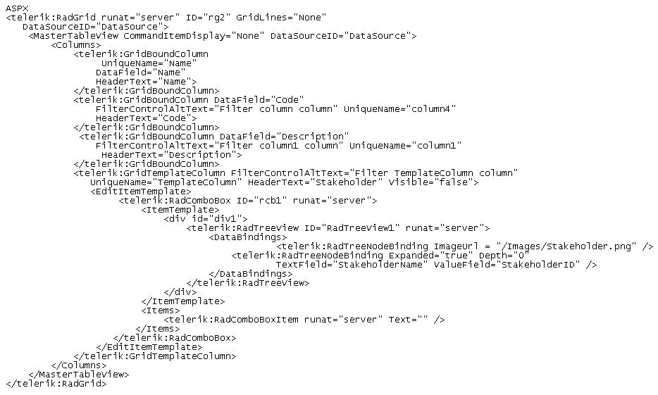 How To Get Radgrids Template Column Value From Javascript In Ui For