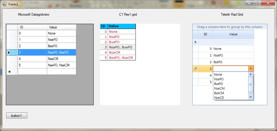 Datatype Of Enum And Display In Grid In Ui For Winforms Gridview