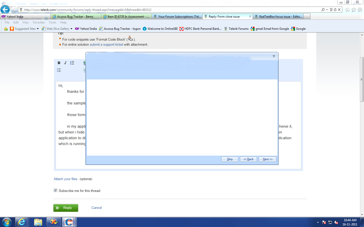 Form Close Issue In Ui For Winforms Form Telerik Forums