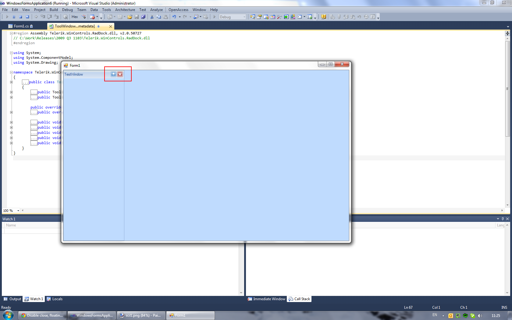 Disable Close Floating Button For Dock Panel In Ui For Winforms Dock 5124