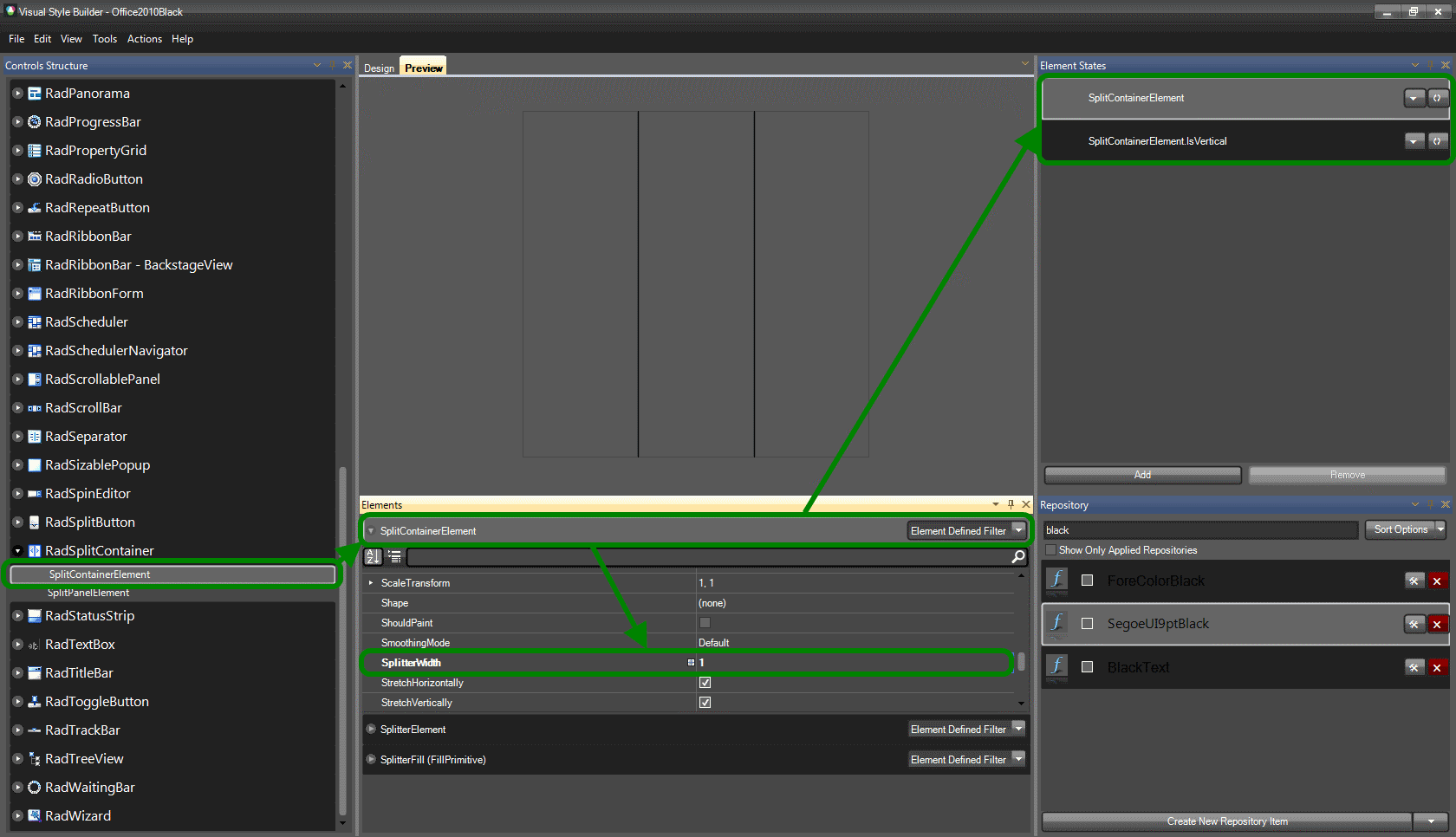 Color Of Splitterwidtharea In Ui For Winforms Splitcontainer Telerik Forums