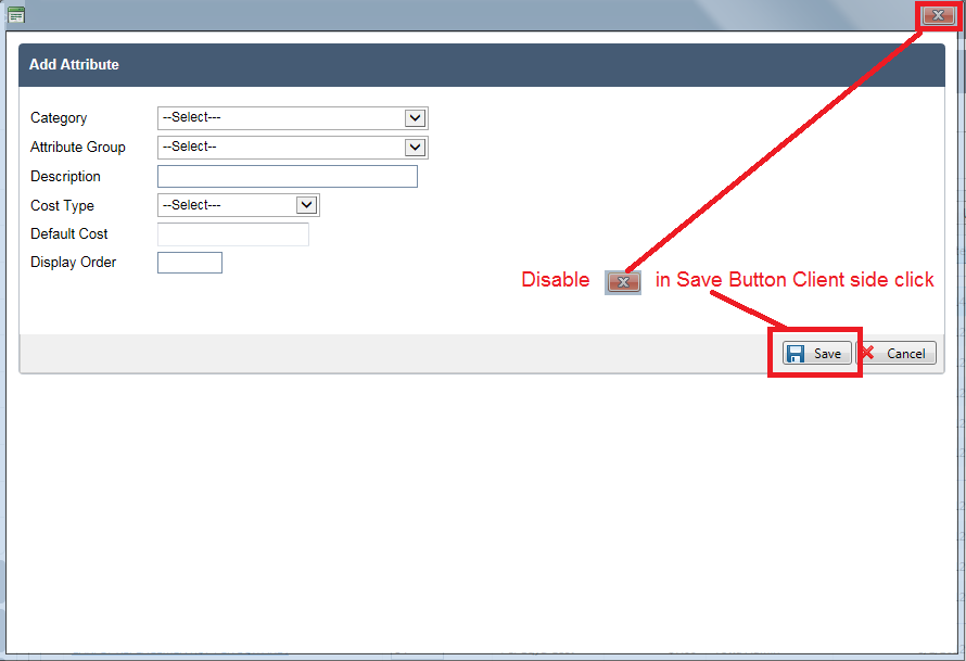 Disabling X Close Button From Rad Grid Popup In Sharepoint 2010 And 2013 Integrating Ui For Asp