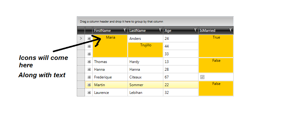 Radgridview Merged Cells Adding Custom Style In Ui For Wpf Gridview Telerik Forums