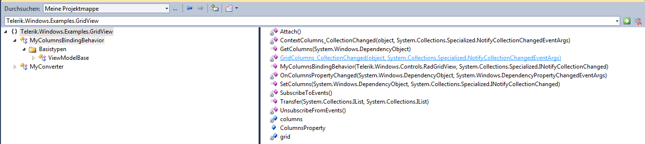 Radgridview Columnscollection In Ui For Silverlight Gridview Telerik