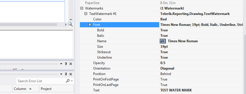 Reporting Water Mark Text Not Displaying On Report In Reporting General Discussions Telerik Forums