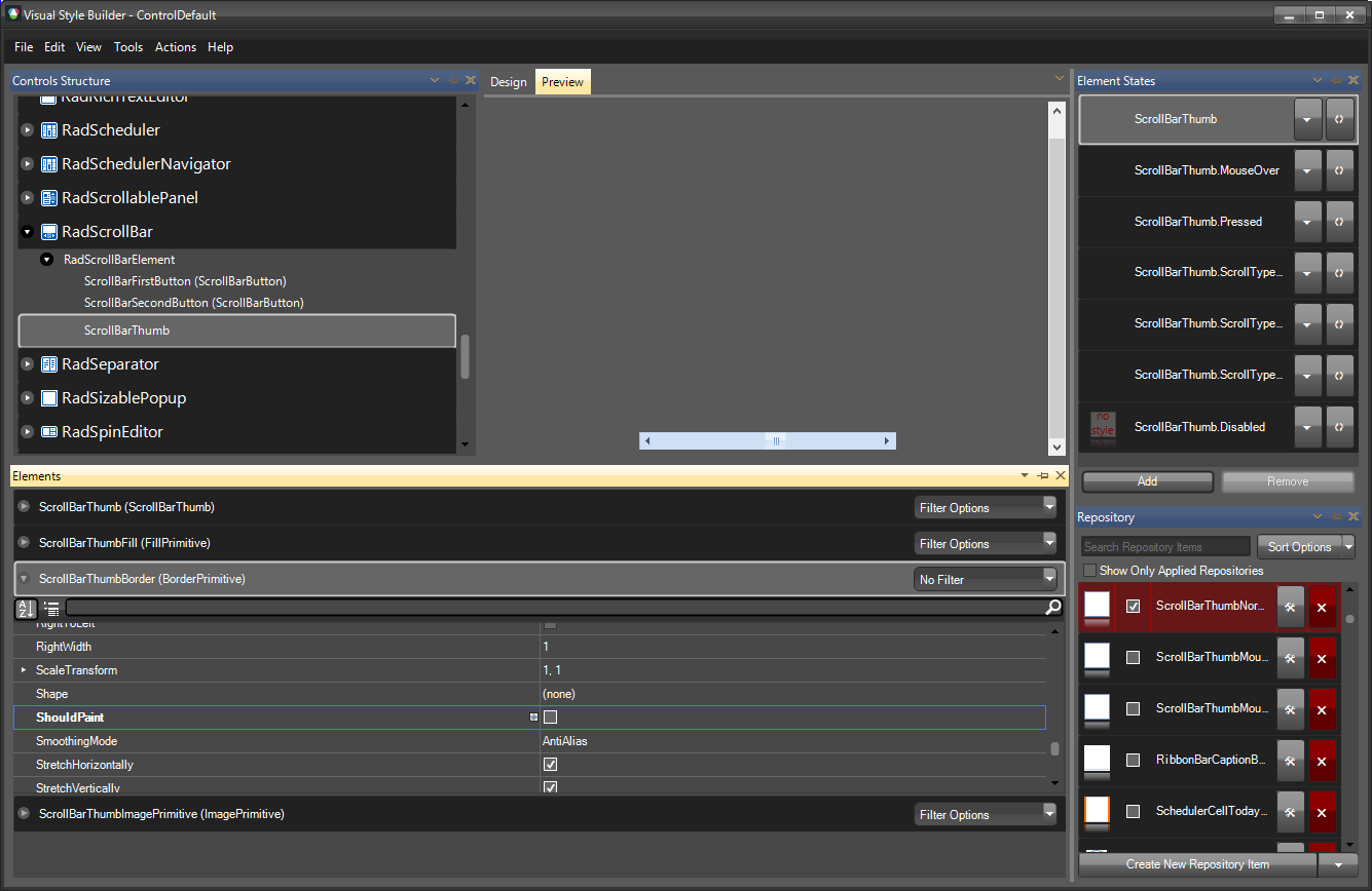 Radgrid Scrollbar Theme In Ui For Winforms Themes And Visual Style