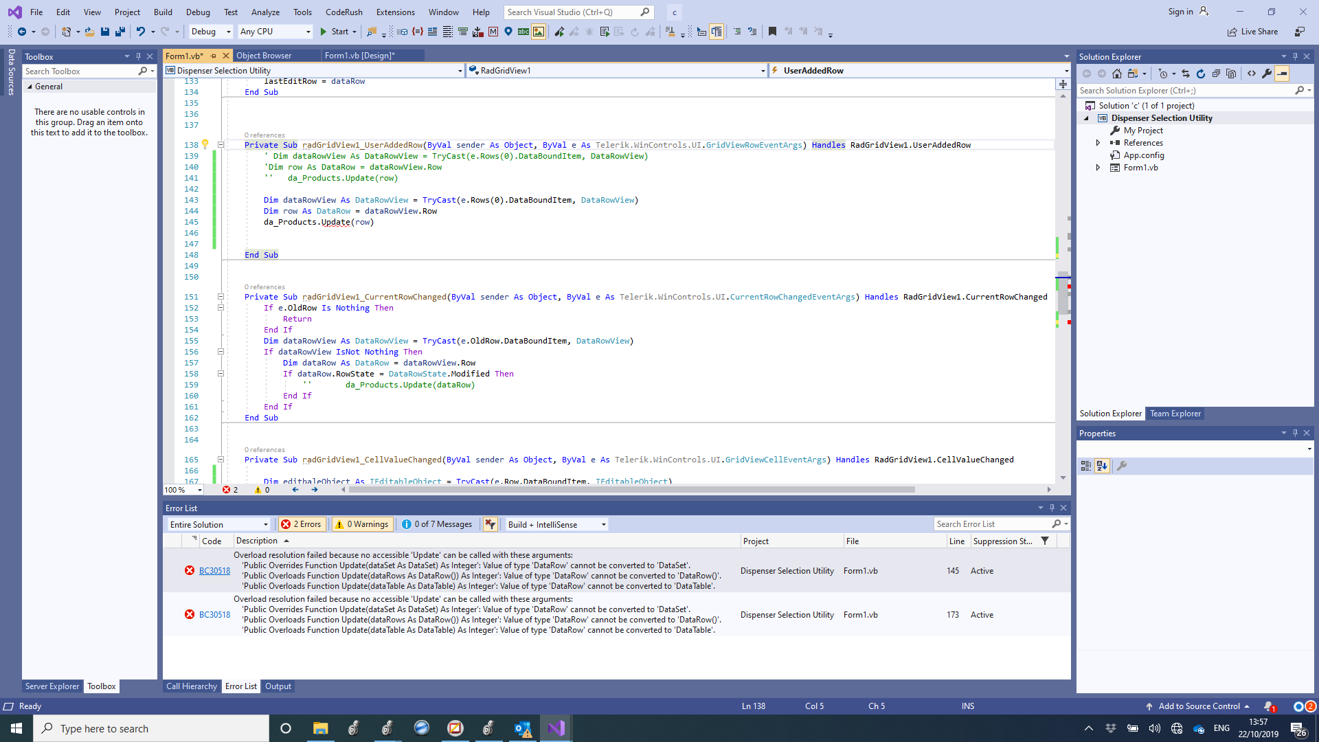 Update Datatable In Ui For Winforms Gridview Telerik Forums