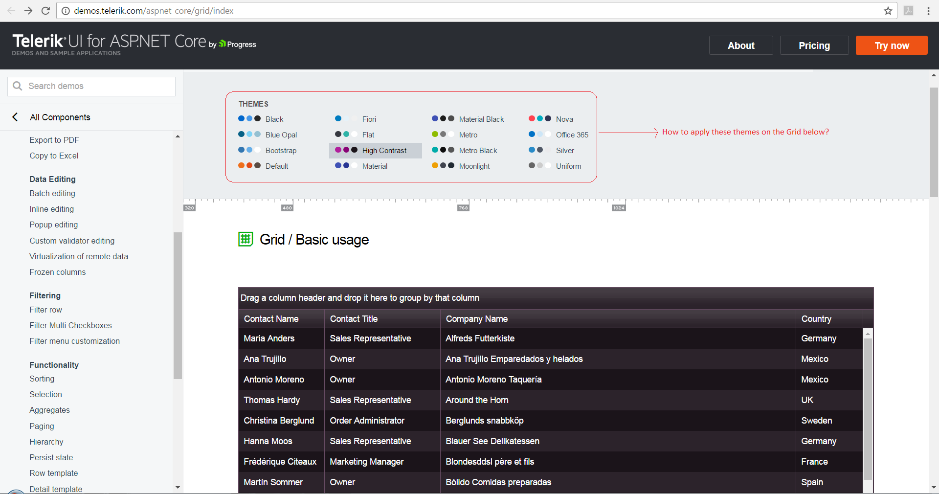 Applying Themes In Ui For Asp Core Grid Telerik Forums
