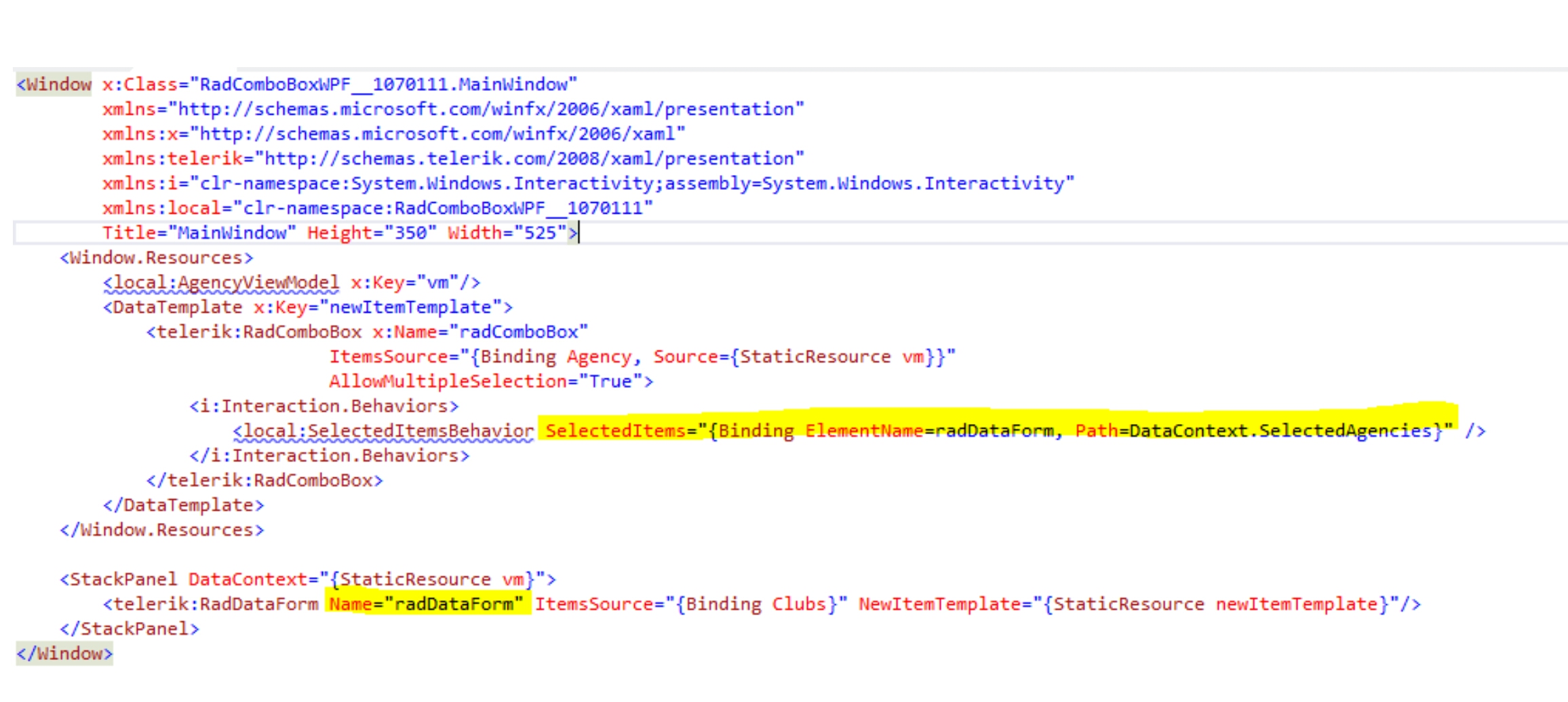 Selecteditems In Ui For Wpf Combobox Telerik Forums