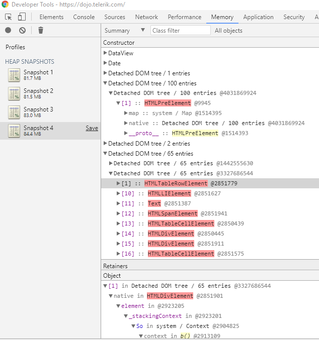 Memory leak on create and destroy grid in Kendo UI for jQuery Grid ... Memory leak on create and destroy grid in Kendo UI for jQuery Grid ...