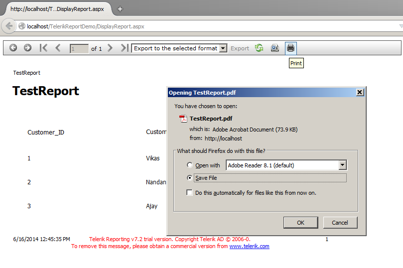 Telerik Reporting Print Issue In Ie11 And Firefox In Reporting General Discussions Telerik Forums