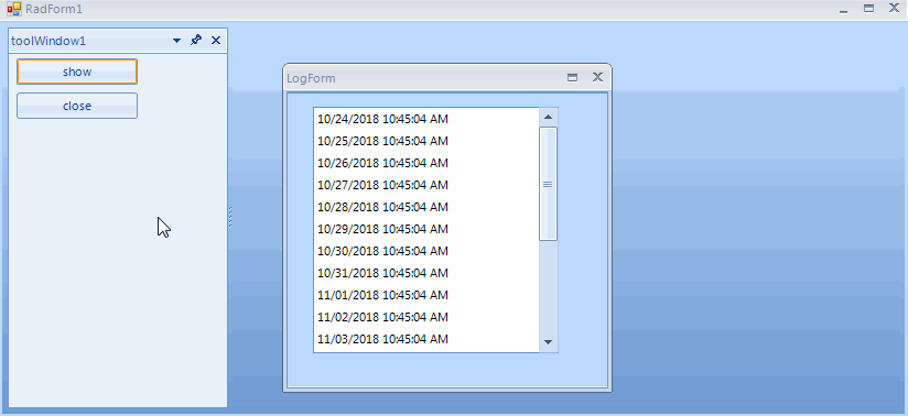 Hide And Show Hostwindow In Ui For Winforms Dock Telerik Forums