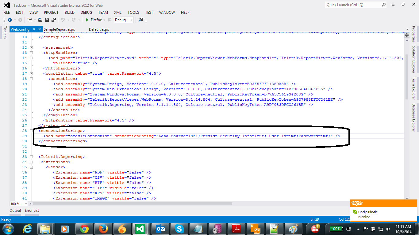 Problem While Connecting To Oracle Db Using Report Designer Q2 2014 And