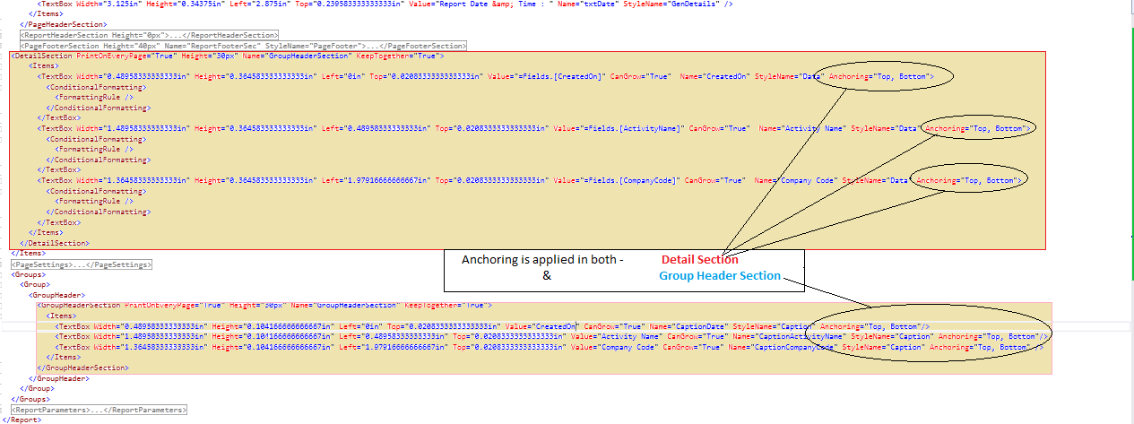 Issue With Anchoring In Detail Section Of Telerik Report Viewer In