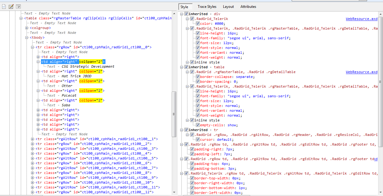 Setting Colspan 2 Corrupts Grid Columns When Hscrolling Grid Ui