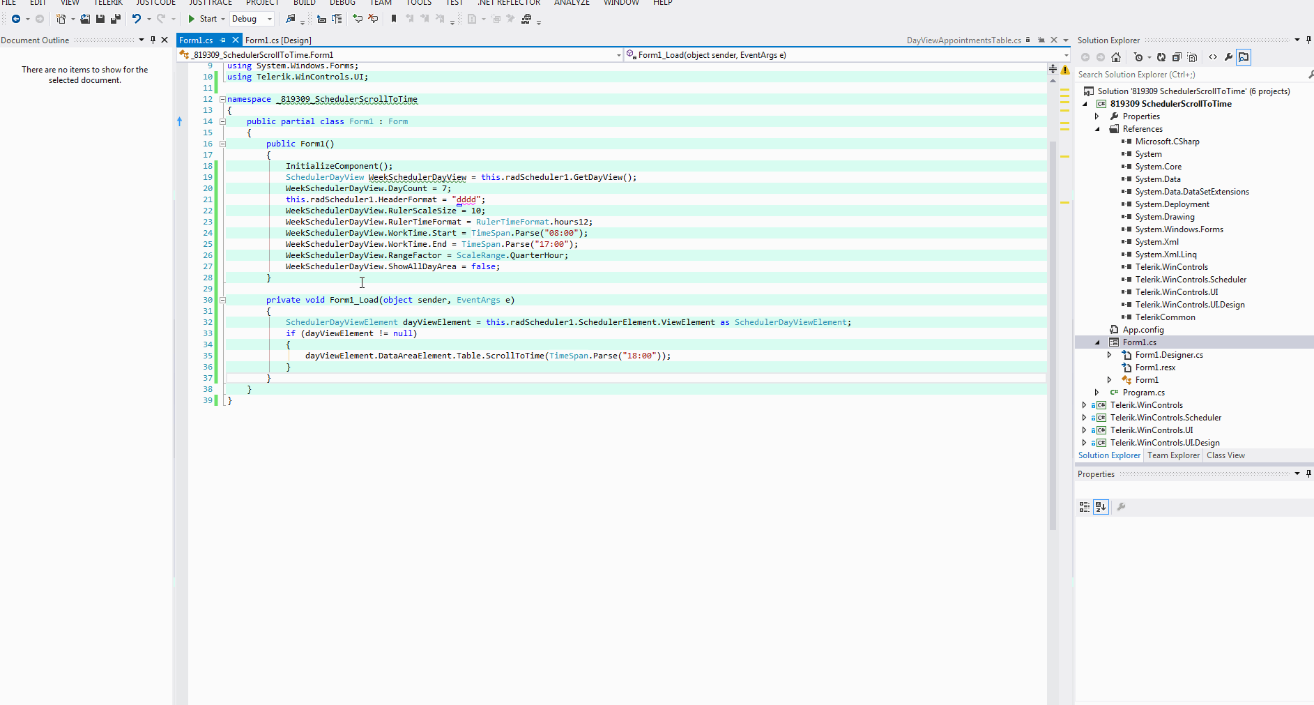 Scheduler Scrolltotime Not Scrolling Far Enough In Ui For Winforms Scheduler And Reminder