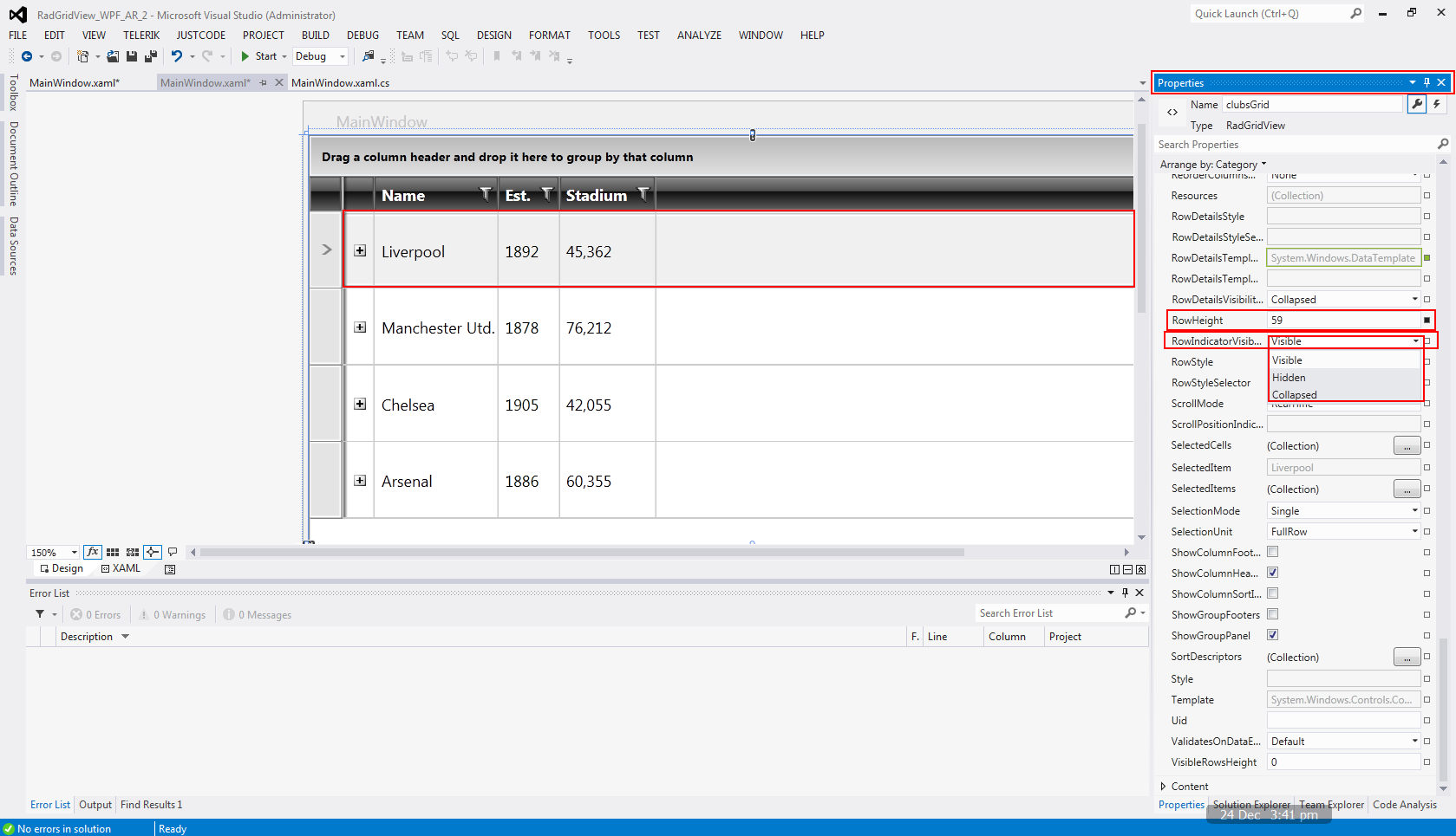 Design Time Schema And Data With Wpf And Ef In Ui For Wpf Gridview Telerik Forums