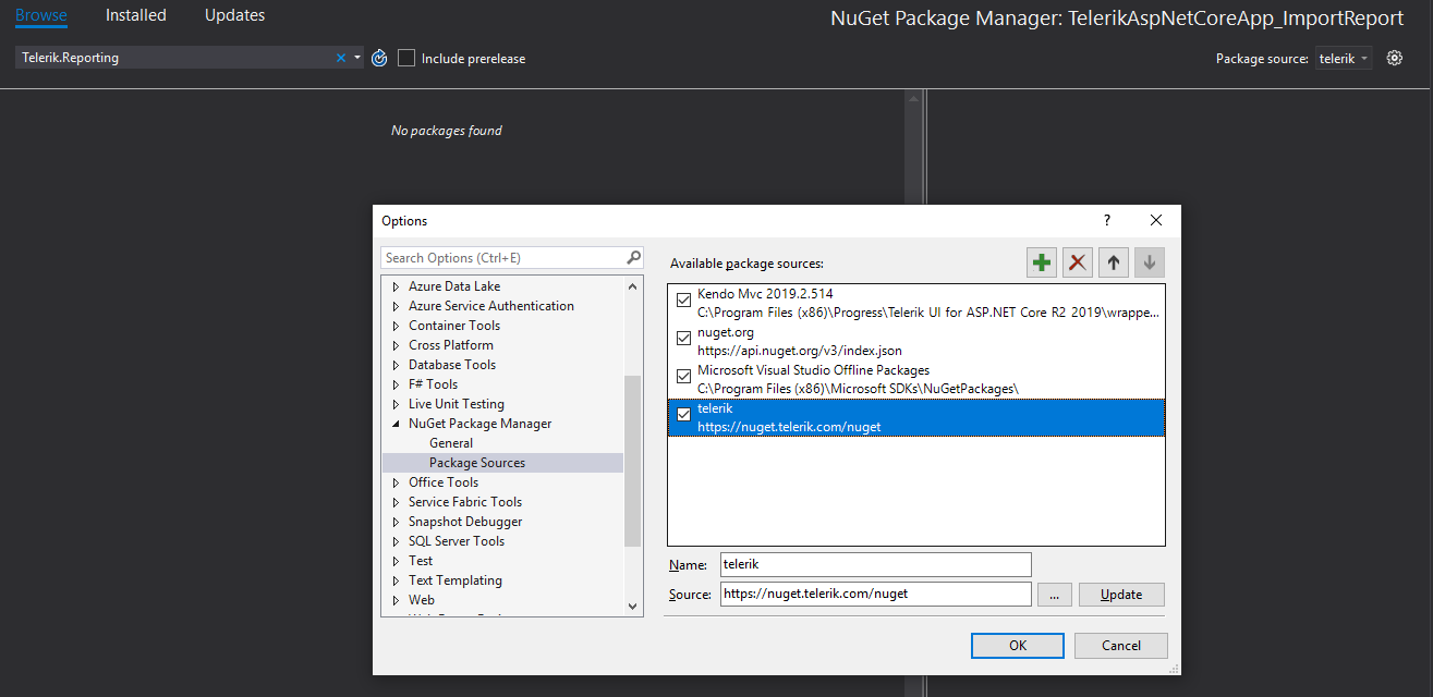 Nuget packages Telerik.Reporting and Telerik.Reporting.Services ... Nuget packages Telerik.Reporting and Telerik.Reporting.Services ...