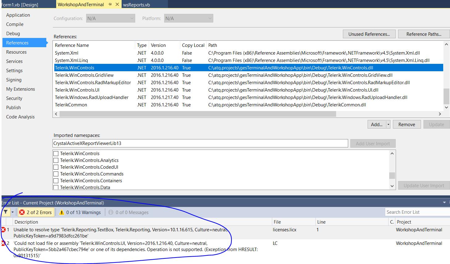 Could Not Load File Or Assembly Telerik Wincontrols Ui Version In Ui