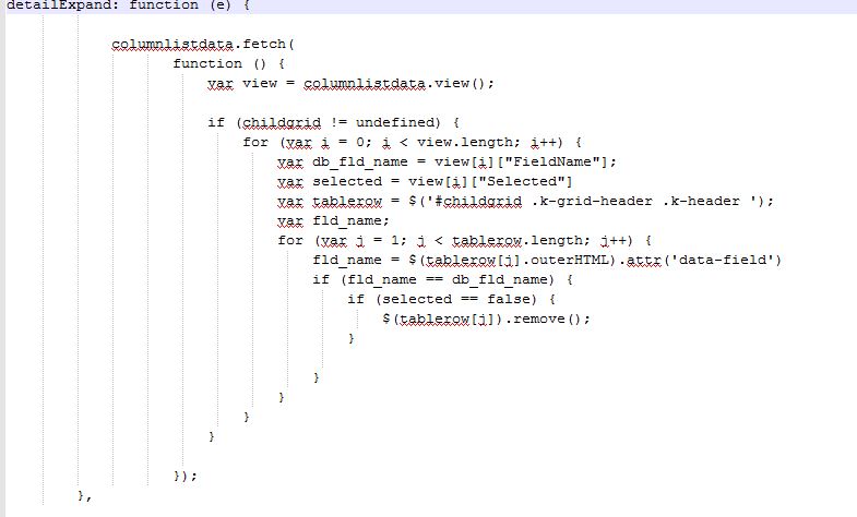 Hideshow Column Of Detail Grid In Kendo Ui For Jquery Grid Telerik Forums 8272