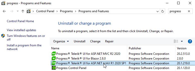 Uninstall Telerik menu and references in Visual Studio in UI for ASP.NET AJAX | Telerik Forums
