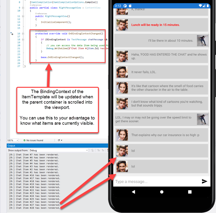 Conversational UI - Load old data and scrolling in UI for Xamarin | Telerik Forums