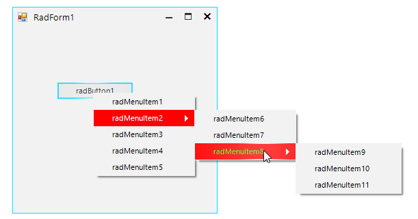 RadContextMenu Winforms - How to change hover over colours? in UI for WinForms | Telerik Forums