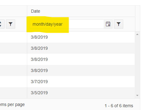Date format of the DatePicker in grid filter cell in KendoReact ...