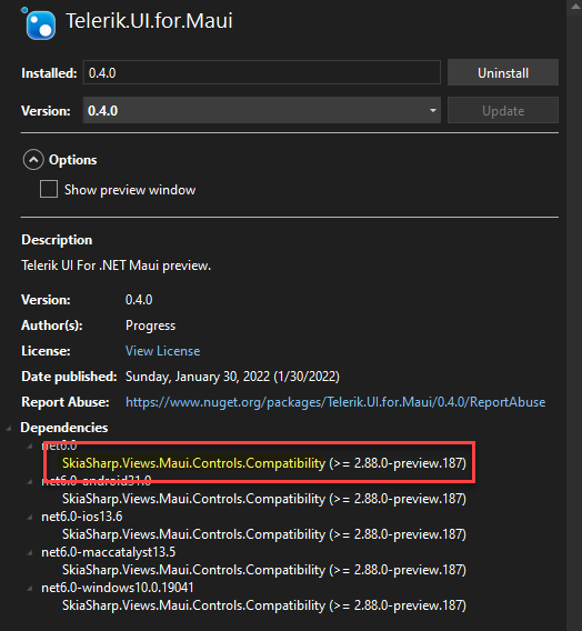 Exception on MAUI in UI for .NET MAUI | Telerik Forums