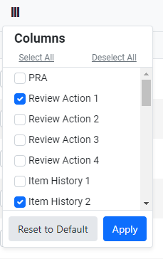 Customize Column Chooser Component - Add "Select All" | "Deselect All" | "Reset to Default" in ...