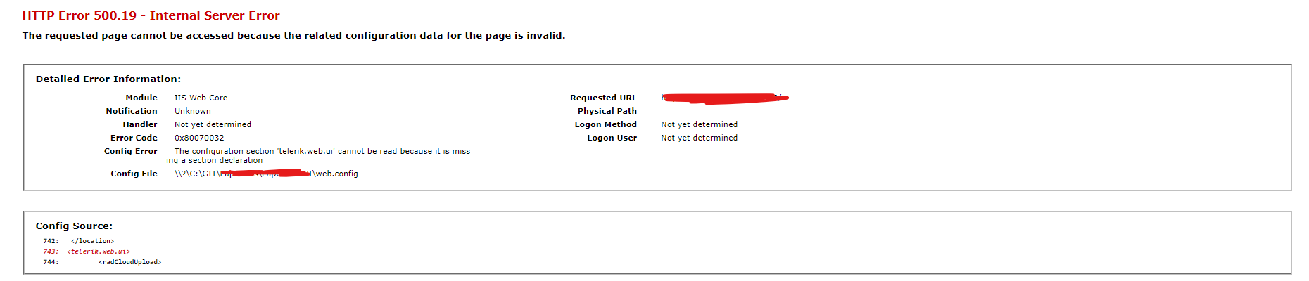 The Configuration Section Telerik Web Ui Cannot Be Read Because It Is Missing A Section