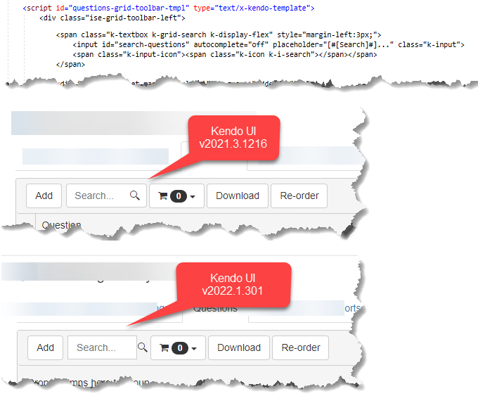 Grid update Kendo UI v2021.3.1216 > Kendo UI v2022.1.301 css/style ... Grid update Kendo UI v2021.3.1216 > Kendo UI v2022.1.301 css/style ...