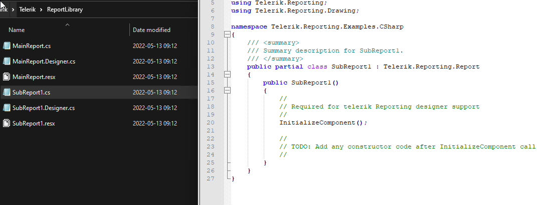 Filling Sub Report From Dataset Programmatically Updated Example Somewhere In Reporting