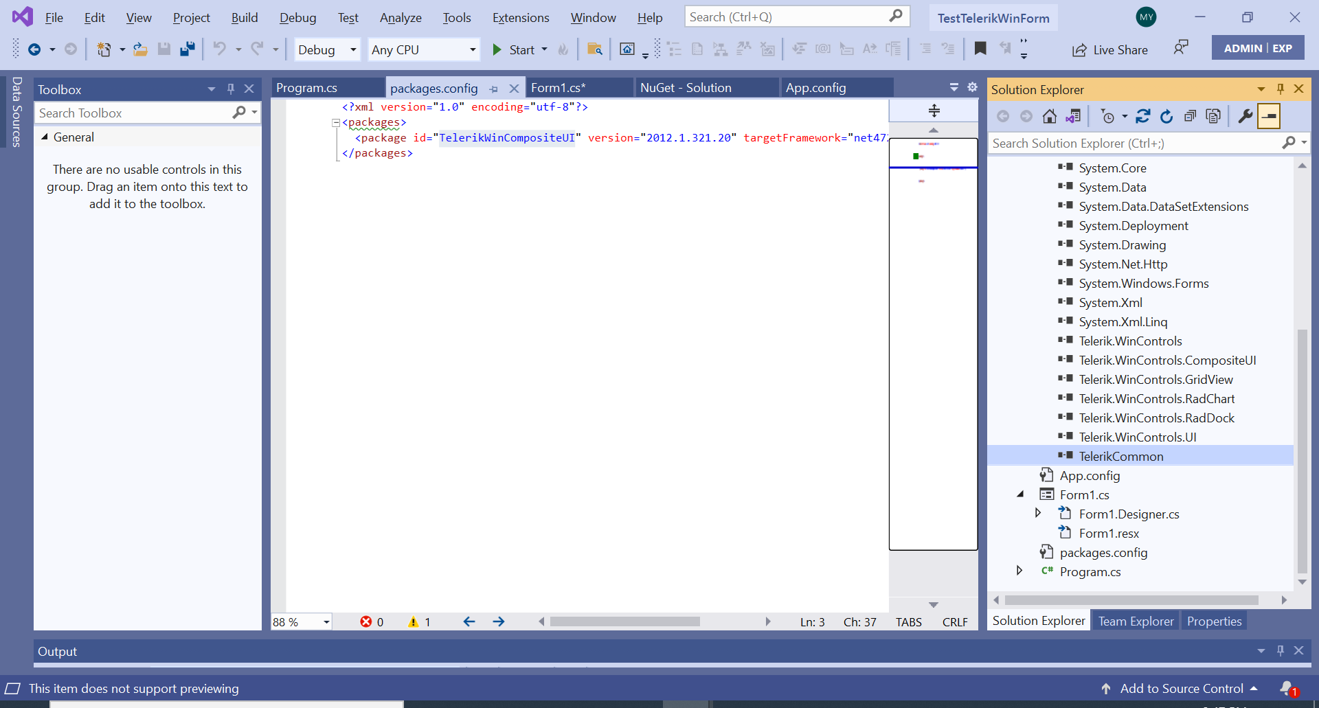 Winform controls:RadChartView couldn't be found from the Nuget in UI for WinForms | Telerik Forums