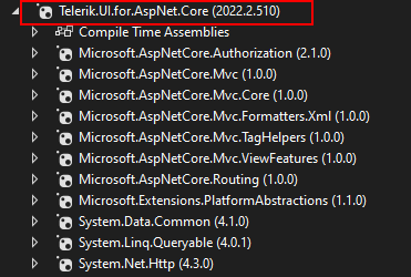 Upgrade to Nuget package Telerik.UI.for.AspNet.Core 2022.2.510 and now getting error "Could not ...