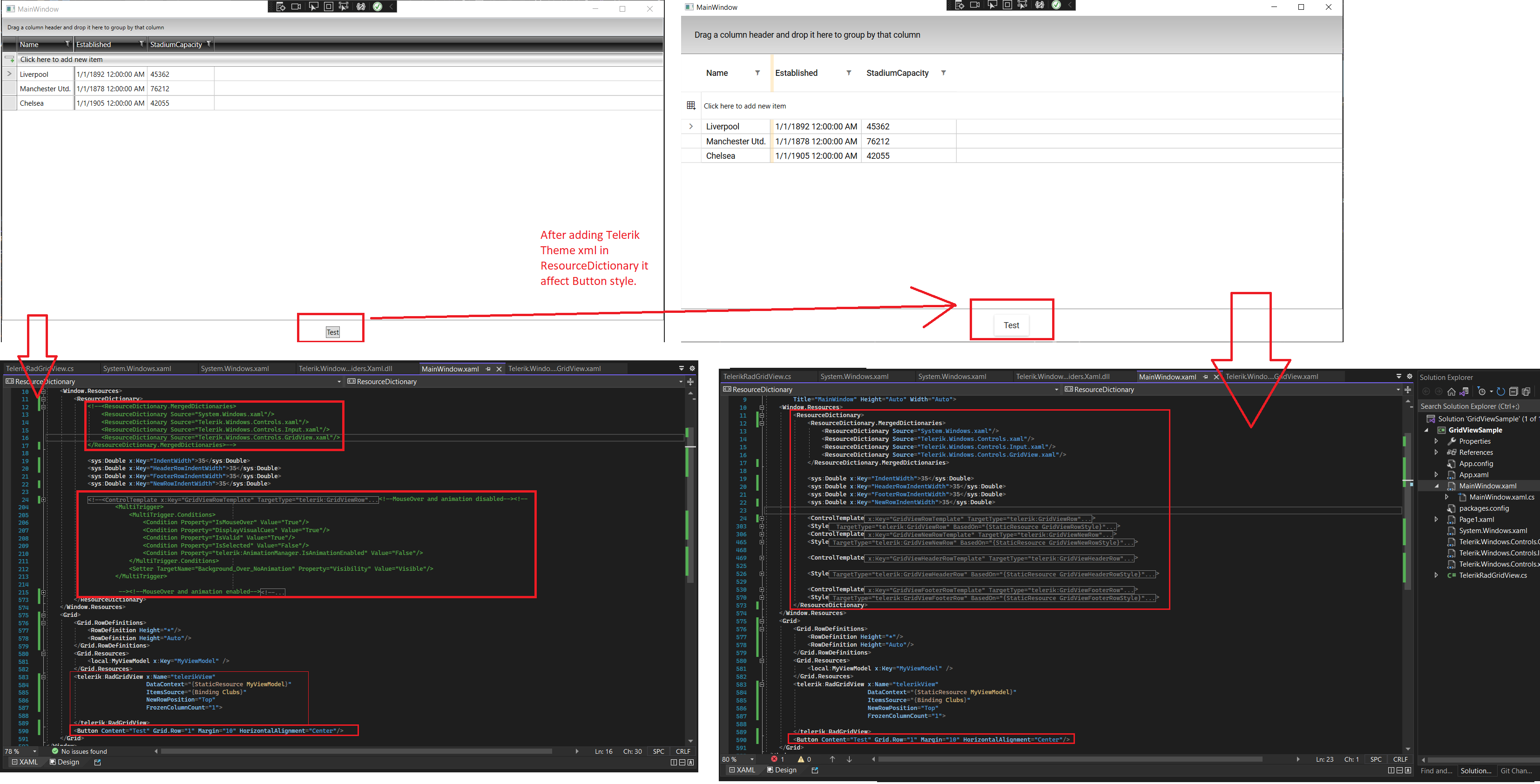 How To Customize Telerik Grid Display Number Column Header Row Indicator Width In Wpf In Ui