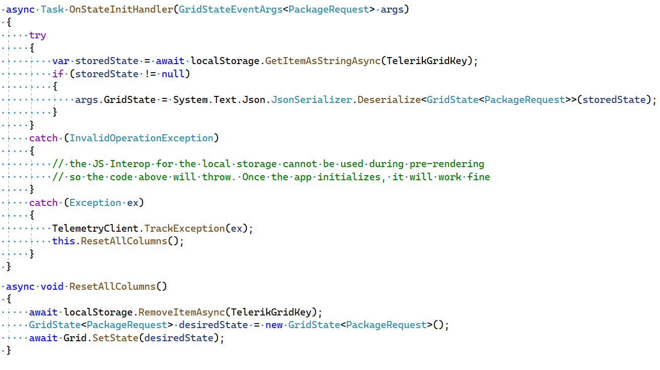 Restored Gridstate From Previous Saved Gridstate Crashes Blazor Circuit Handler Or Doesnt