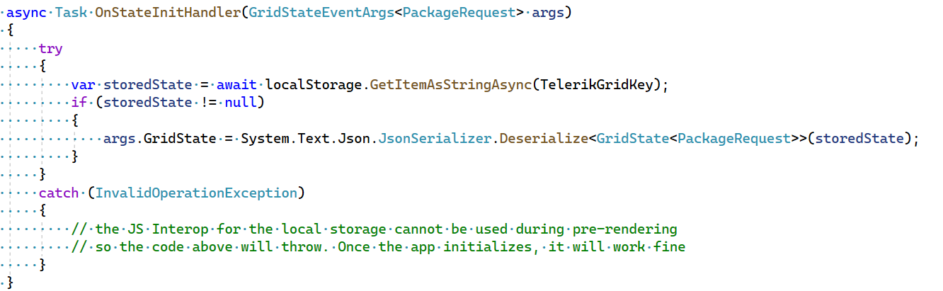 Restored Gridstate From Previous Saved Gridstate Crashes Blazor Circuit Handler Or Doesnt