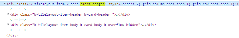 Tilelayoutitem Override Background Color Using Bootstrap Css Class In Ui For Blazor Telerik