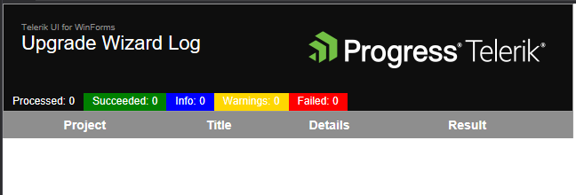 Upgrade wizard does not upgrade anything... in UI for WinForms | Telerik Forums